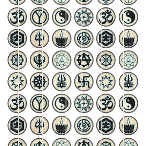 Religious Symbols Circle Digital Collage Sheet - Td392 - 1.5", 1.25 ...