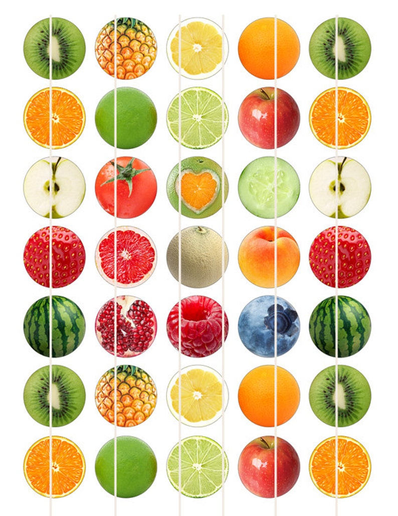 Fruit Digital Collage Sheet Round Images Printable Td161 - Etsy