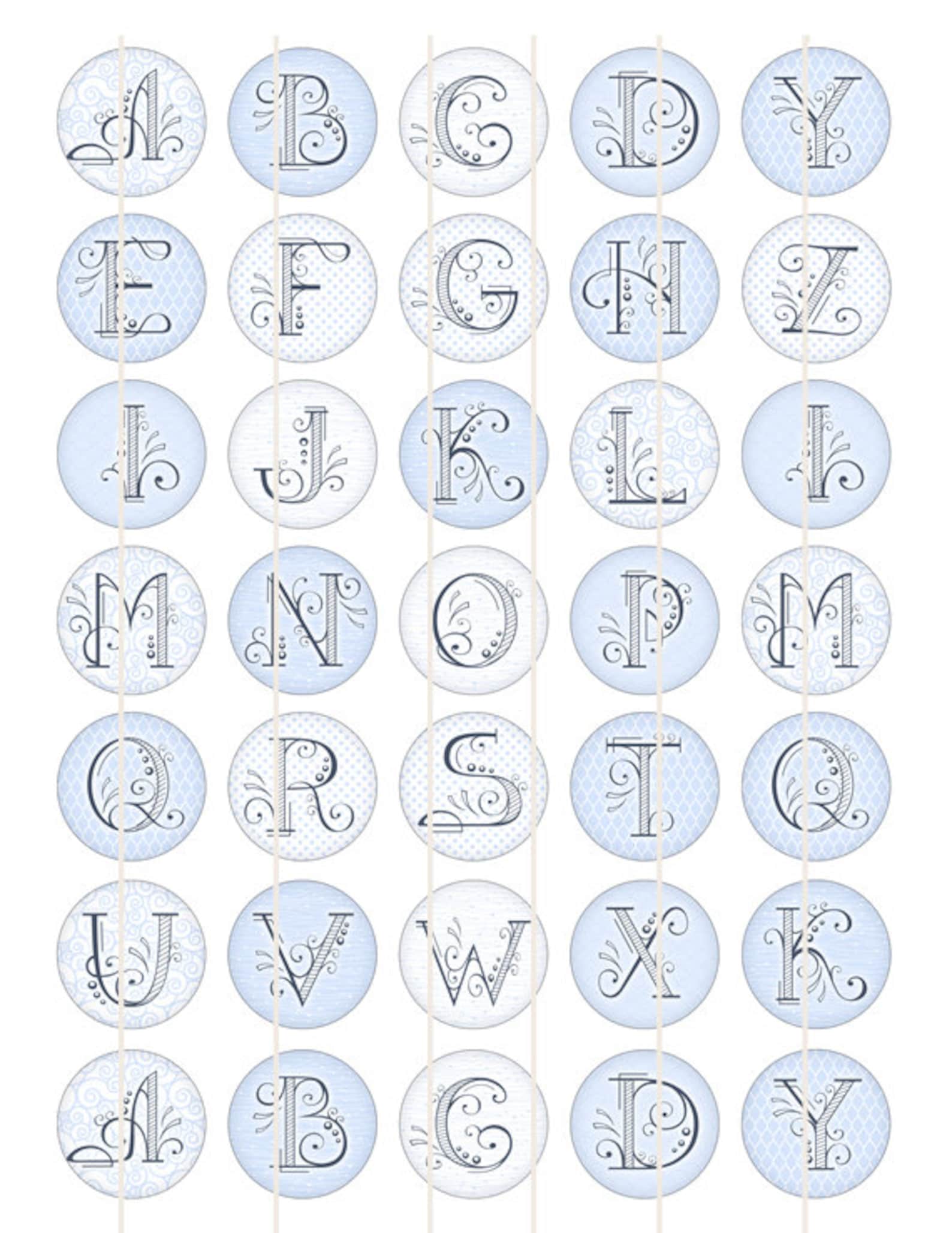 Initial Alphabet Digital Collage Sheet: Round Images (JPG) - Etsy