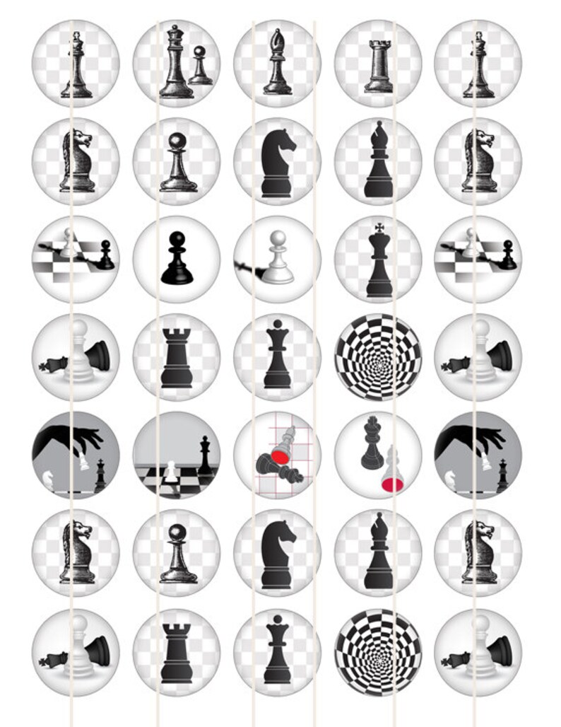 Chess Chessboard Digital Collage Sheet Circle Images Td22 - Etsy