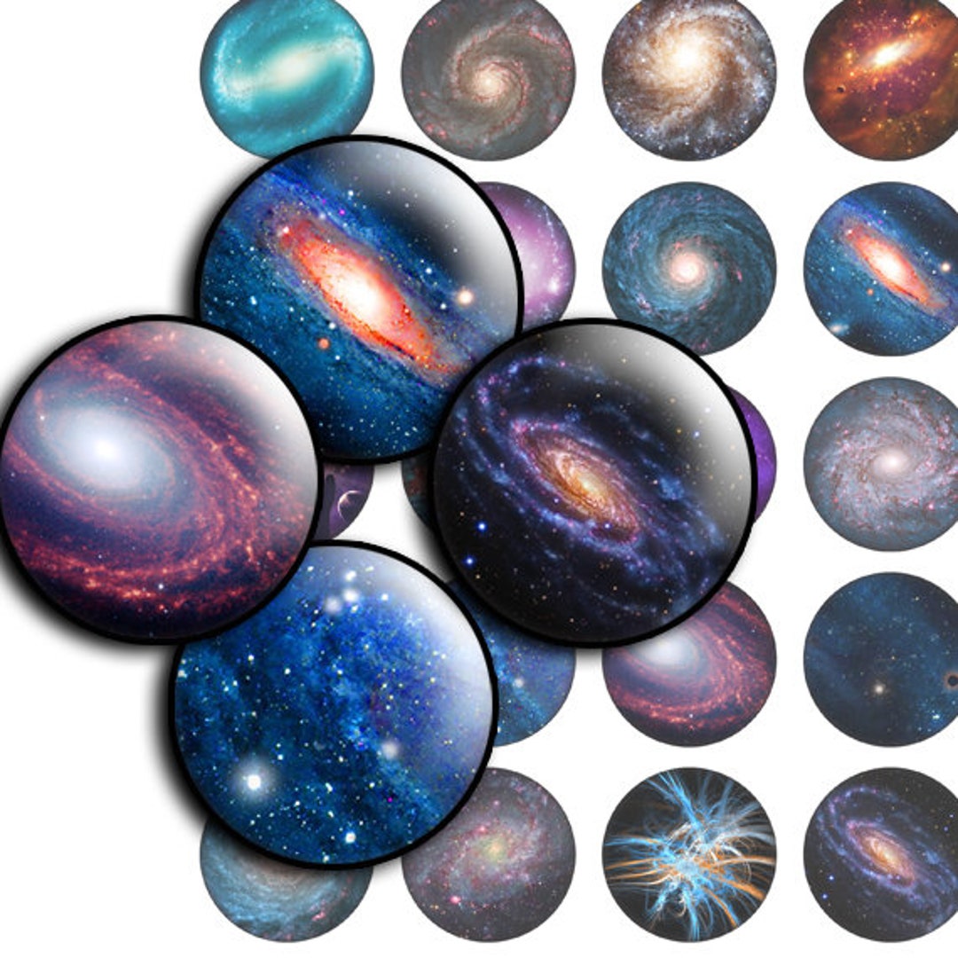 Galaxy Images Circles Digital Collage Sheet 1 Inch Rounds 1.5", 1.25 ...