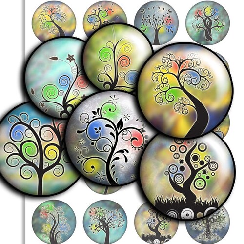 Circles Watercolor Stains Round Images Digital Collage Sheet - Etsy