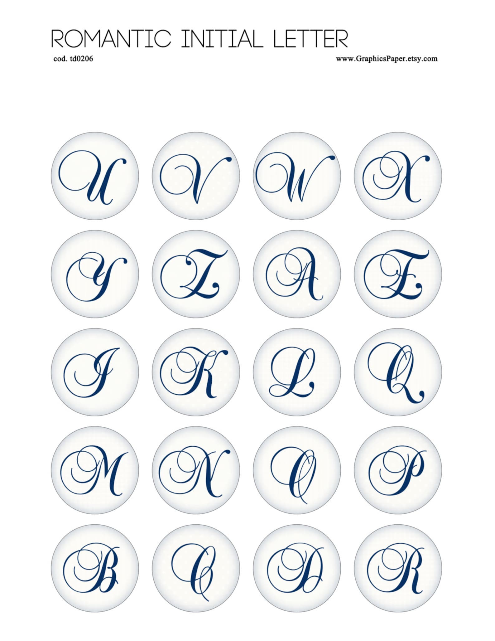 Alphabet Letters Initial Download Digital Collage Sheet - Etsy