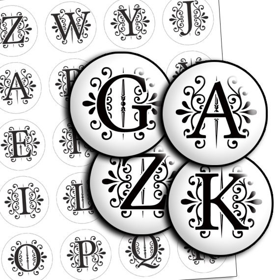 Alphabet Letters Initial Printable Digital Collage Sheet 1 - Etsy