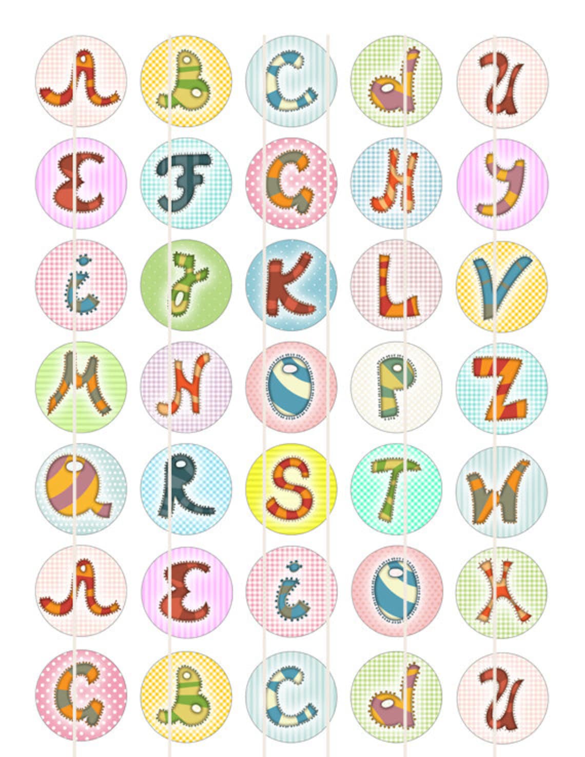 Alphabet Letters Initial Digital Collage Sheet 1 Inch Sheet - Etsy