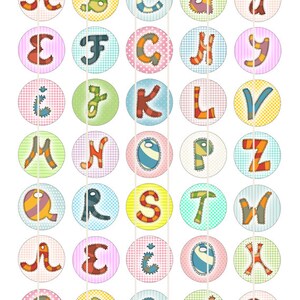 Alphabet Letters, Initial Digital Collage Sheet 1 Inch Sheet 1.5", 1.25 ...