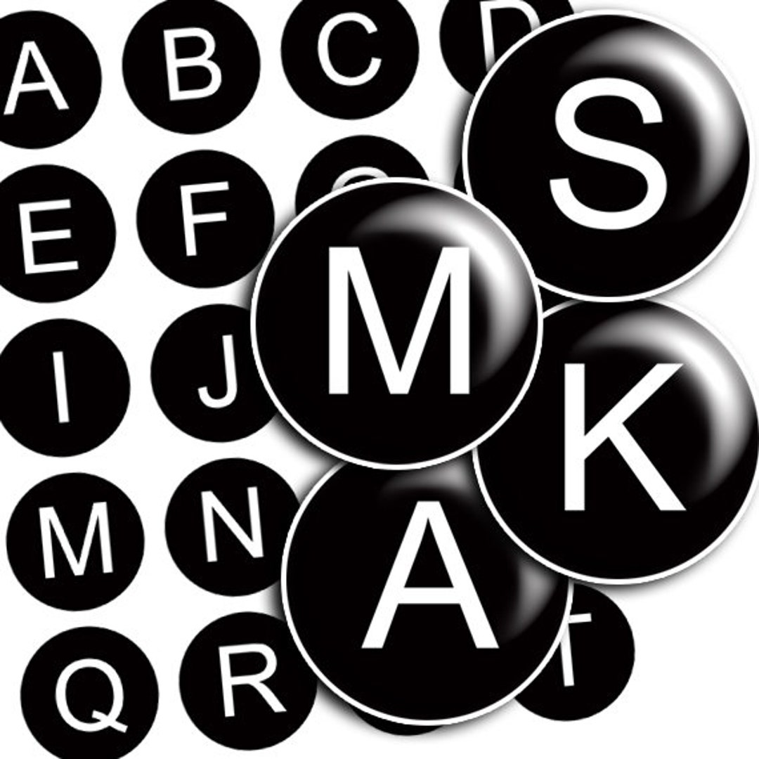 Alphabet Initial Circles: Printable Collage Sheet (digital Download) - Etsy