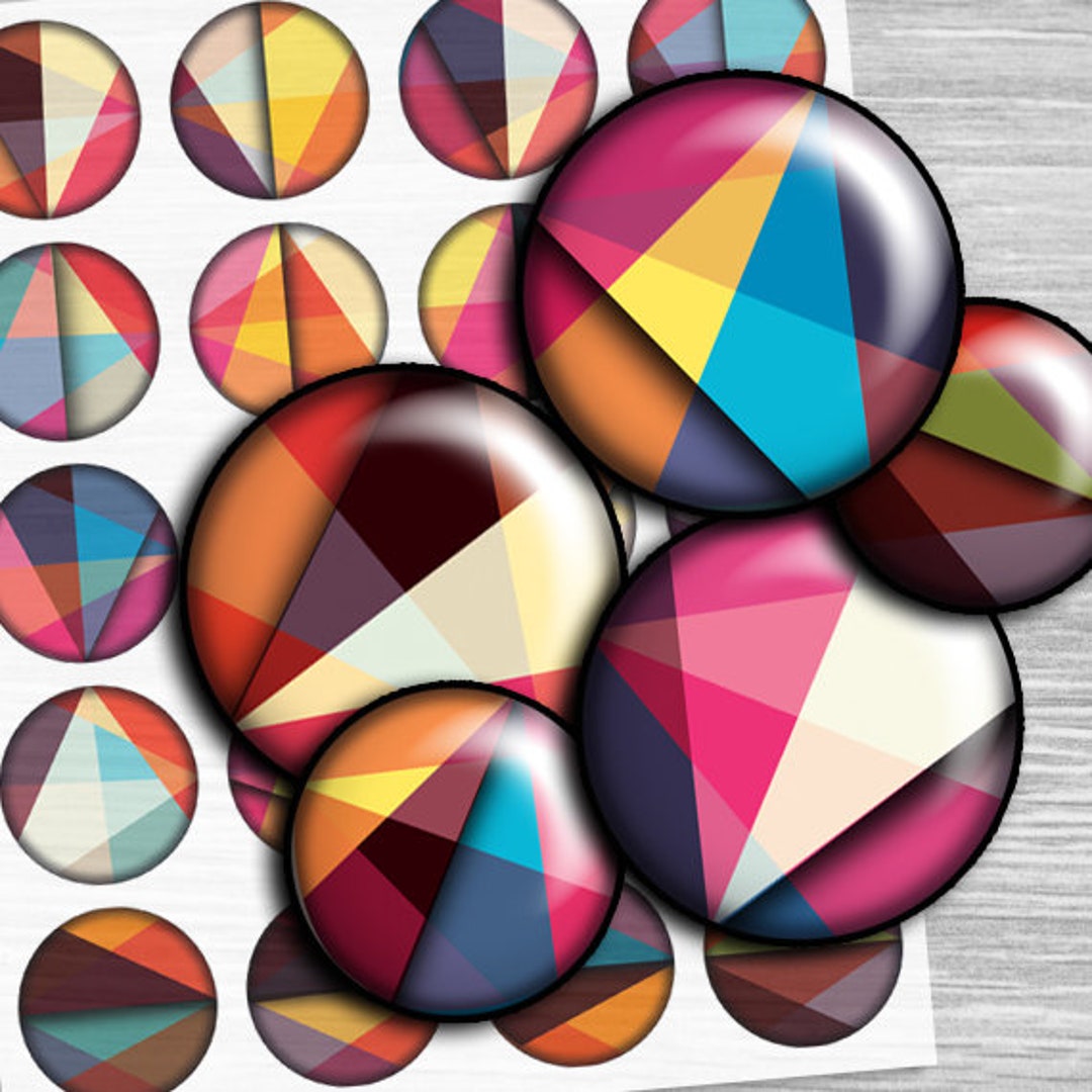 Geometrics Round Images Digital Collage Sheet - Td416 - 1.5", 1.25 ...