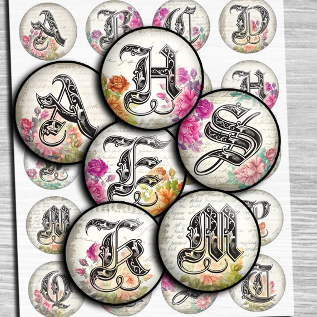 Initial Circles Gothic, Alphabet Gothic - Printable Images Digital ...