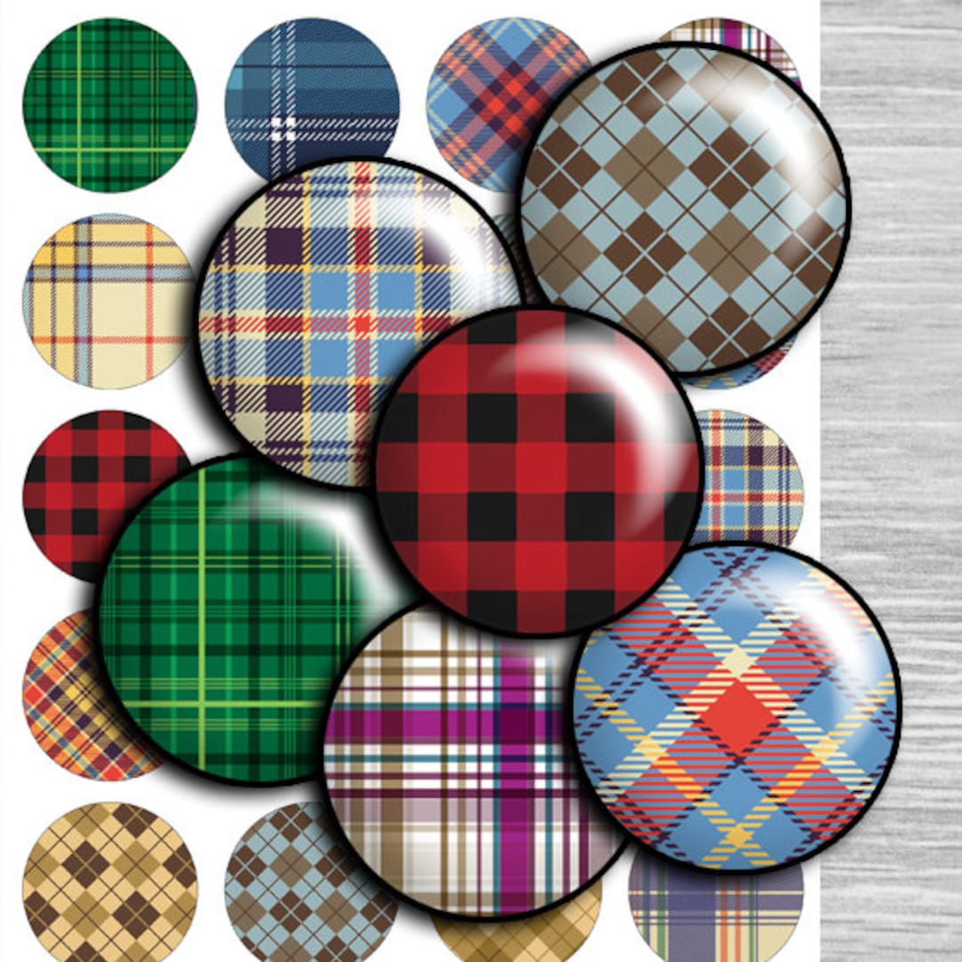 Tartan Plaid Pattern Collage Sheet – Scottish Circle Images (digital ...