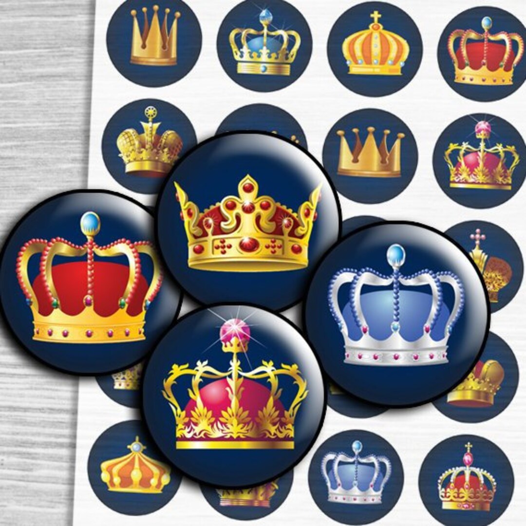 Crowns Images Digital Collage Sheet Rounds 1.5", 1.25", 30mm, 1 Inch ...