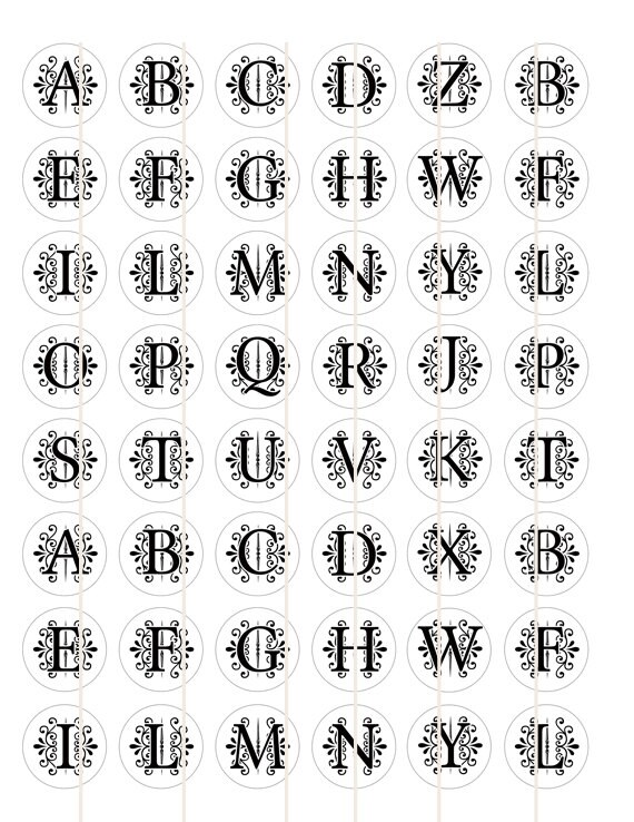 Alphabet Letters Initial Printable Digital Collage Sheet 1 - Etsy