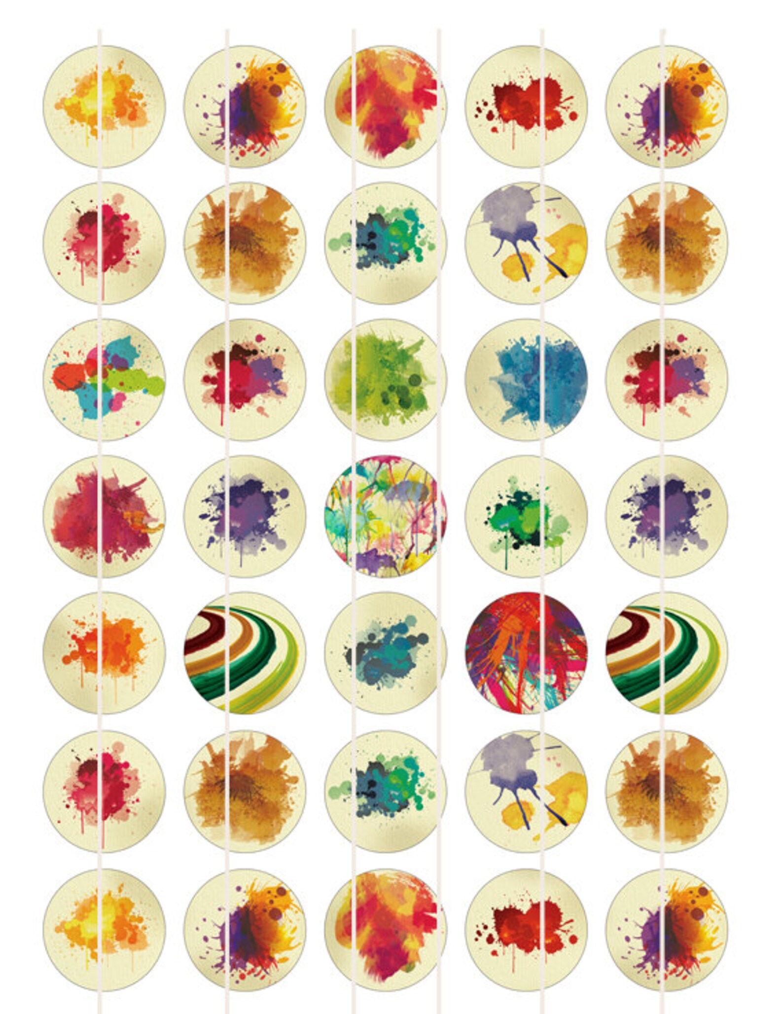 Circles Watercolor Stains Round Images Digital Collage Sheet - Etsy
