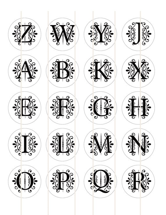 Alphabet Letters Initial Printable Digital Collage Sheet 1 - Etsy