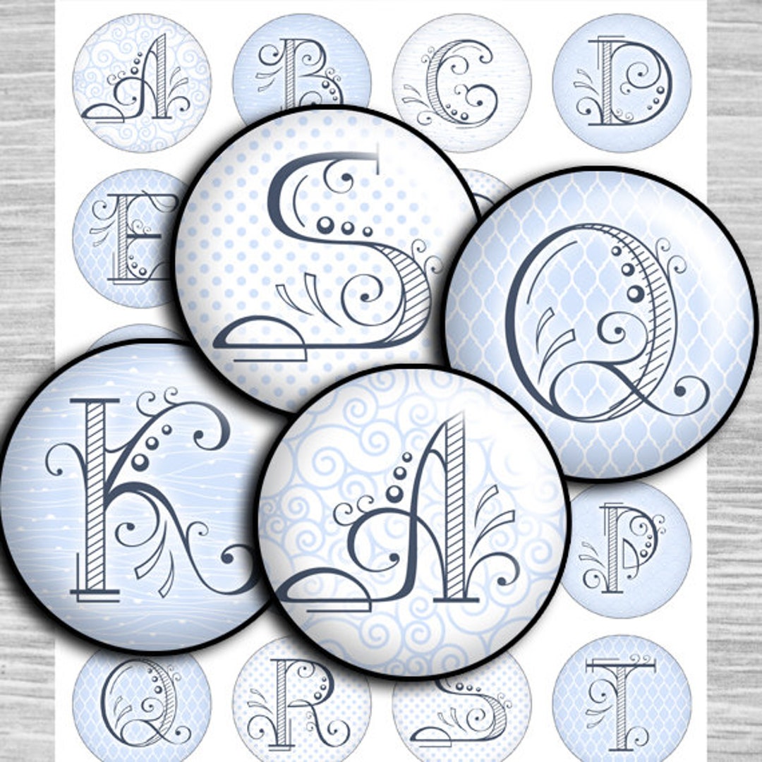 Initial Alphabet Digital Collage Sheet: Round Images (JPG) - Etsy