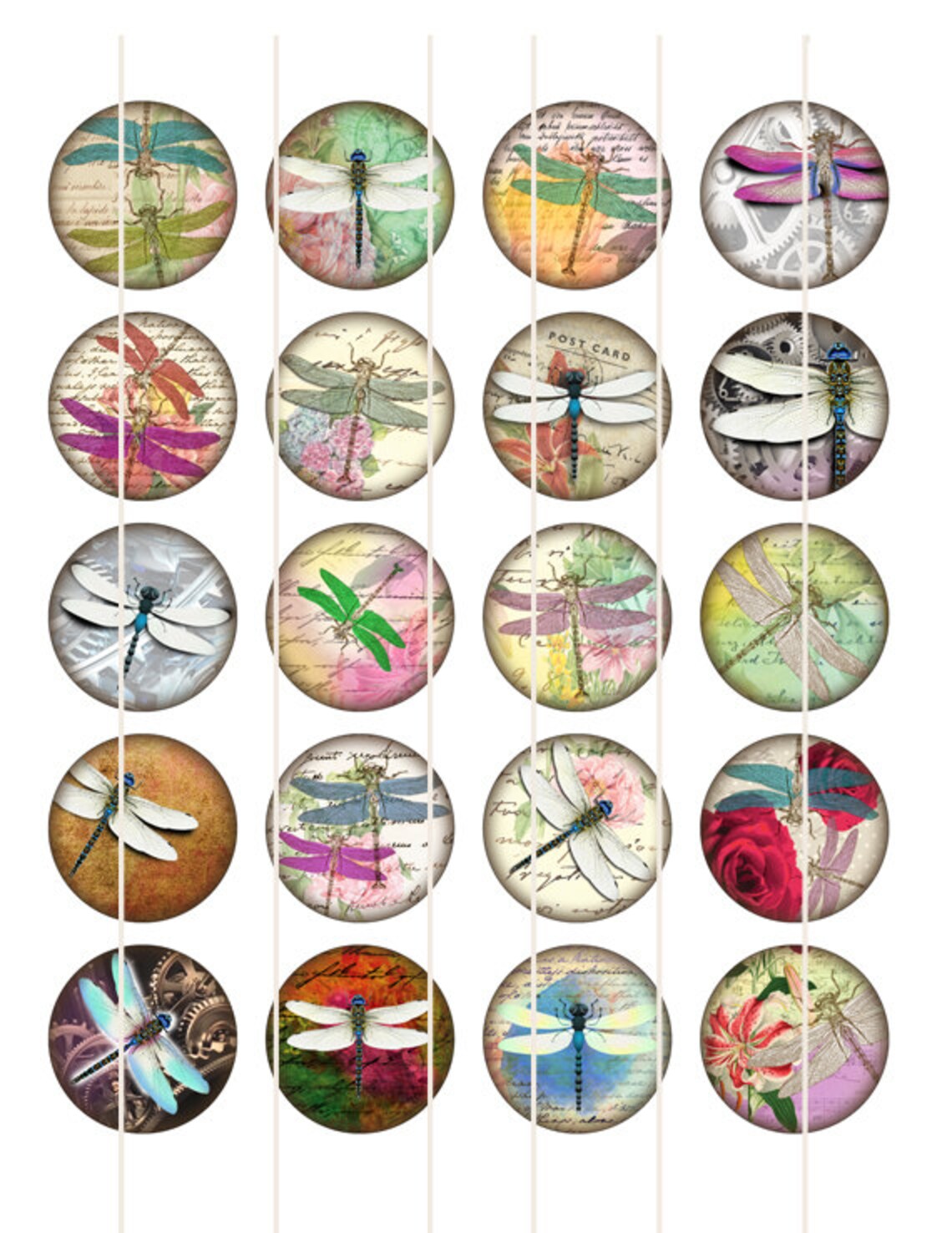 Dragonflies Digital Collage Sheet Images Scrapbooking INSTANT Download ...