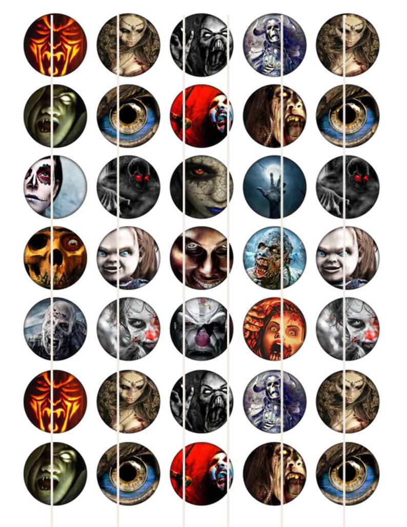 Creepy Images Digital Collage Sheet Circles Td205 - Etsy