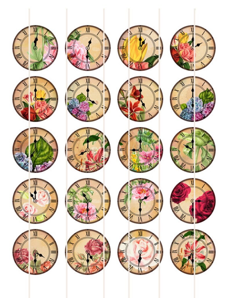 Watches Clocks Digital Collage Sheet Td135 1.5 - Etsy
