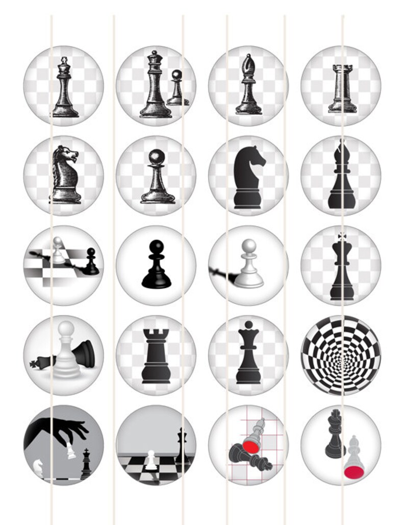 Chess Chessboard Digital Collage Sheet Circle Images Td22 - Etsy