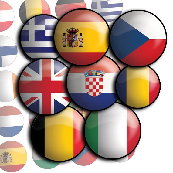 European Flags Images Digital Collage Sheet 1.5 | Etsy