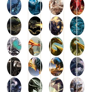 Flying Dragons Oval Images OV109 30 X 40 Mm Ovals Printable Images ...