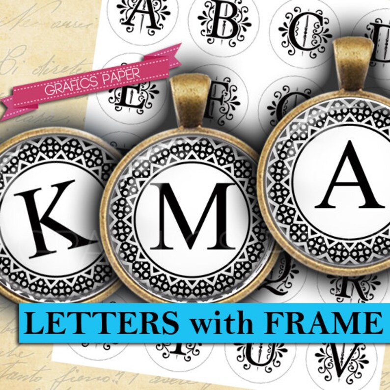 Printable Digital Collage Sheet Alphabet Letters Initial With | Etsy
