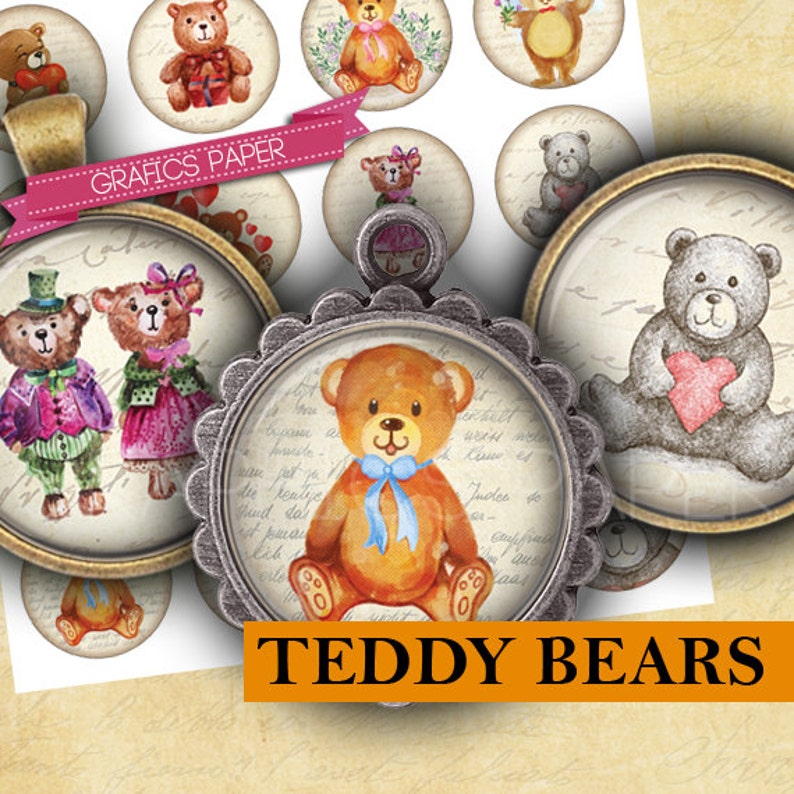 Teddy Bears Digital Collage Sheet Td381 1.5 - Etsy Australia