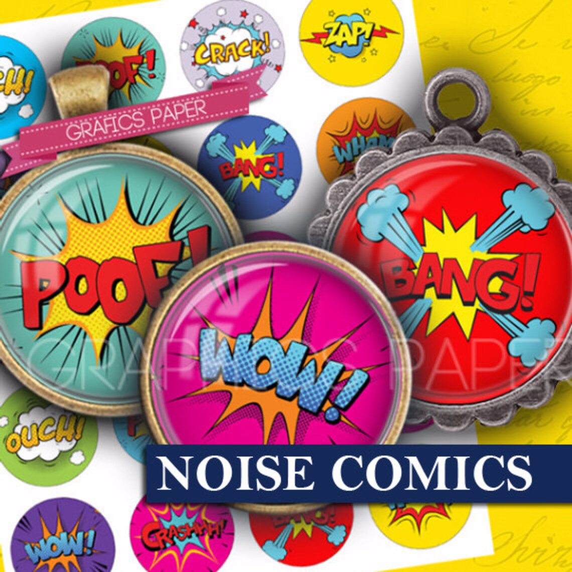 Noise Comics Superhero Cartoons Digital Collage Sheet | Etsy