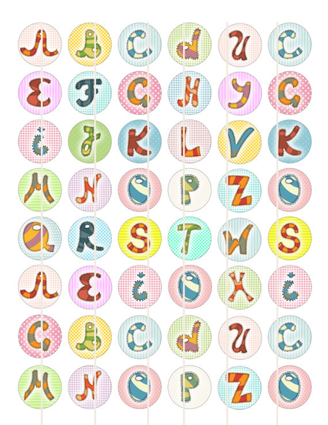 Alphabet Letters Initial Digital Collage Sheet 1 Inch Sheet | Etsy