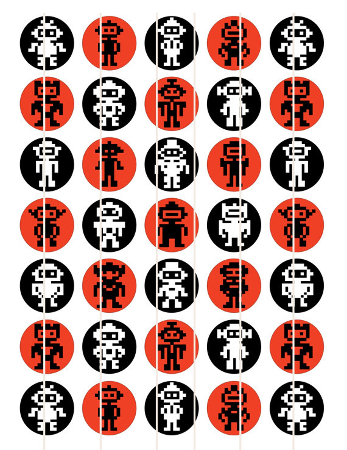 8-bit Characters Digital Collage Sheet 1.5 1.25 - Etsy