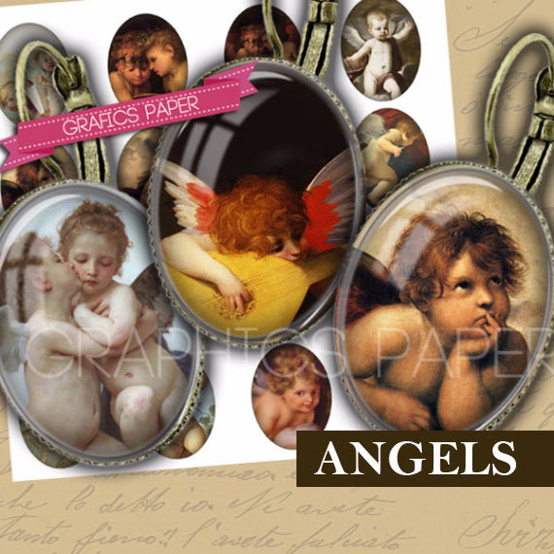 Angel Images: Antique Children Printable Ovals (25x18mm, 18x13mm) (JPG Download) - Etsy