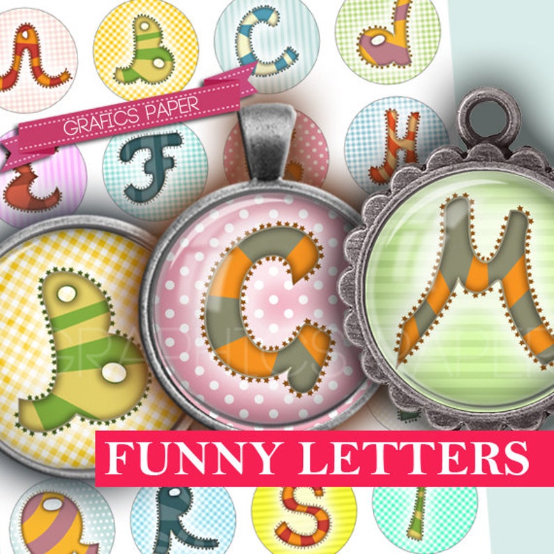 Alphabet Letters Initial Digital Collage Sheet 1 Inch Sheet | Etsy