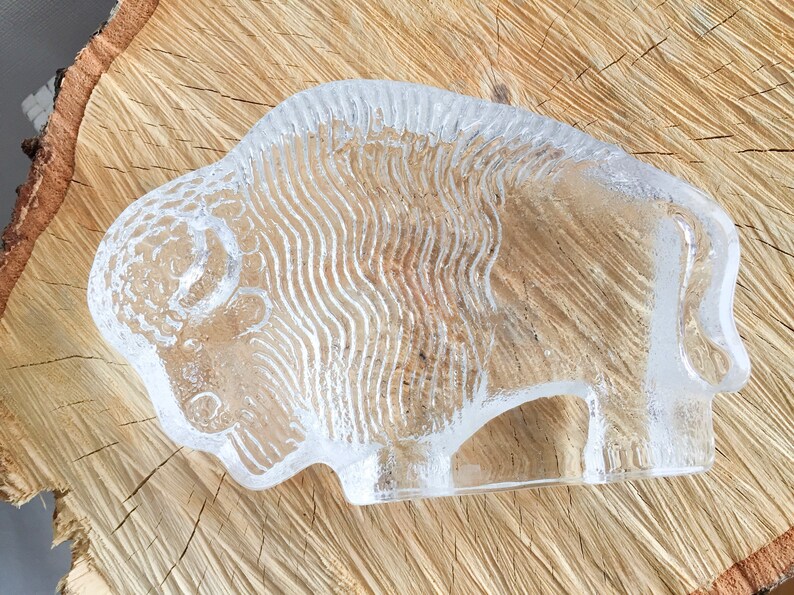 XL Lisa Larson Bison Figurine, Lisa Larson Glass Buffalo, Crystal ...