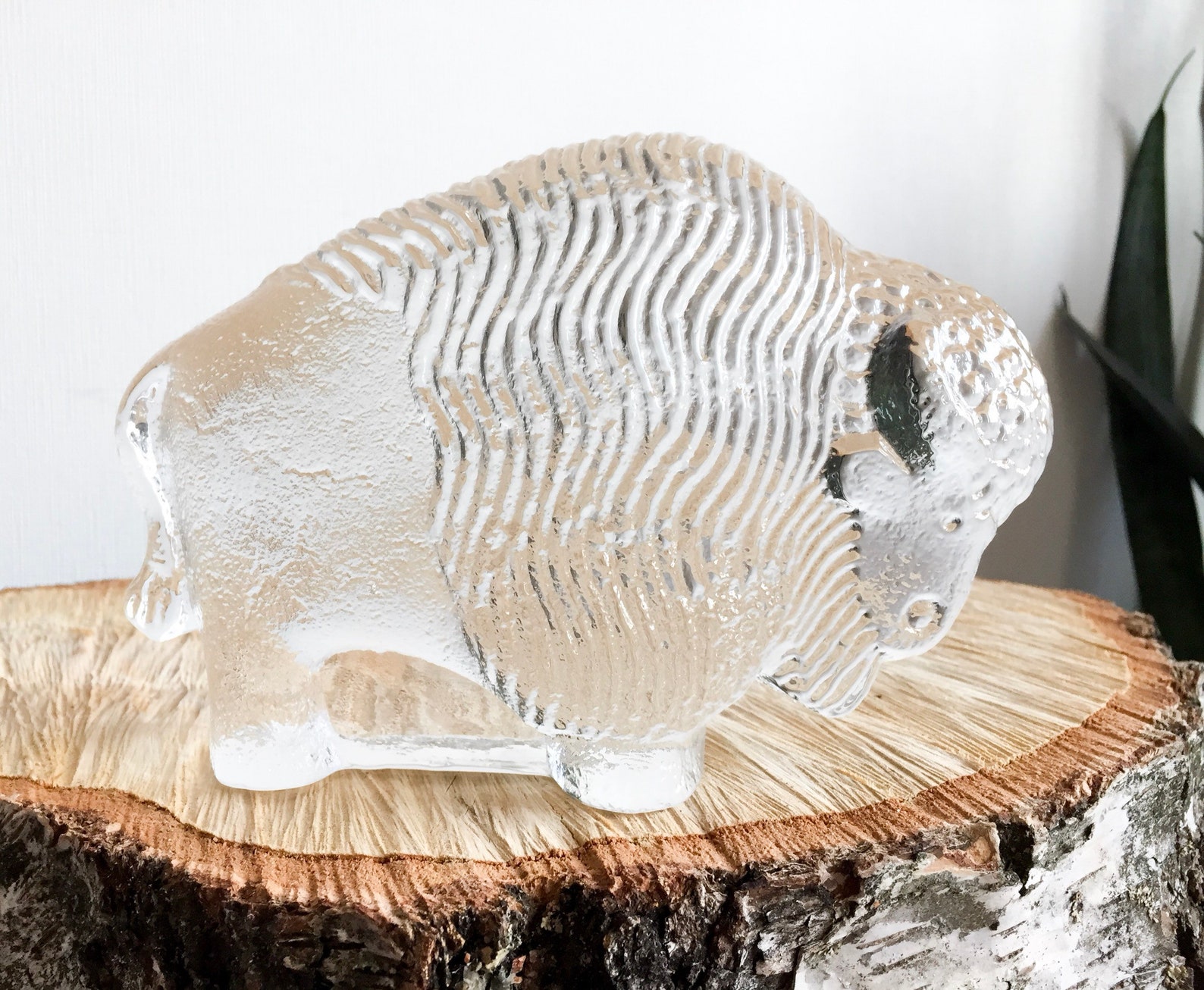XL Lisa Larson Bison Figurine, Lisa Larson Glass Buffalo, Crystal ...