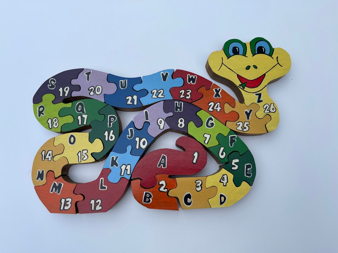 Snake ABC123 Puzzle - Etsy