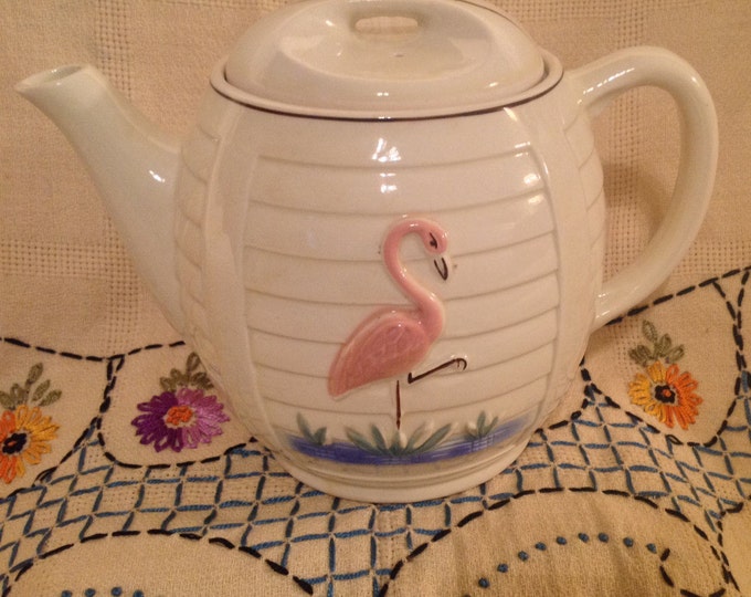 Vintage Porcelier Flamingo Teapot - Etsy