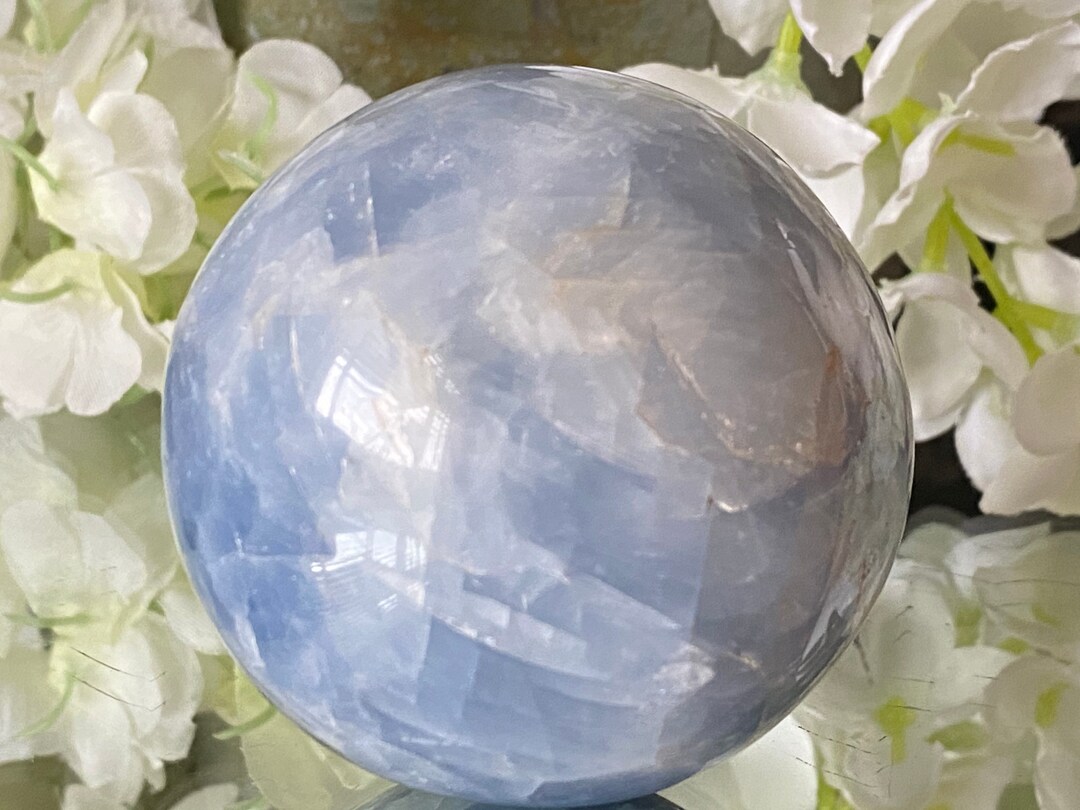 Blue Calcite Crystal Sphere – Polished Healing Stone (60mm) - Etsy
