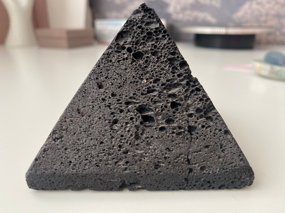 Black Lava Stone Pumice Pyramid Carving Essential or Synthetic Oil ...