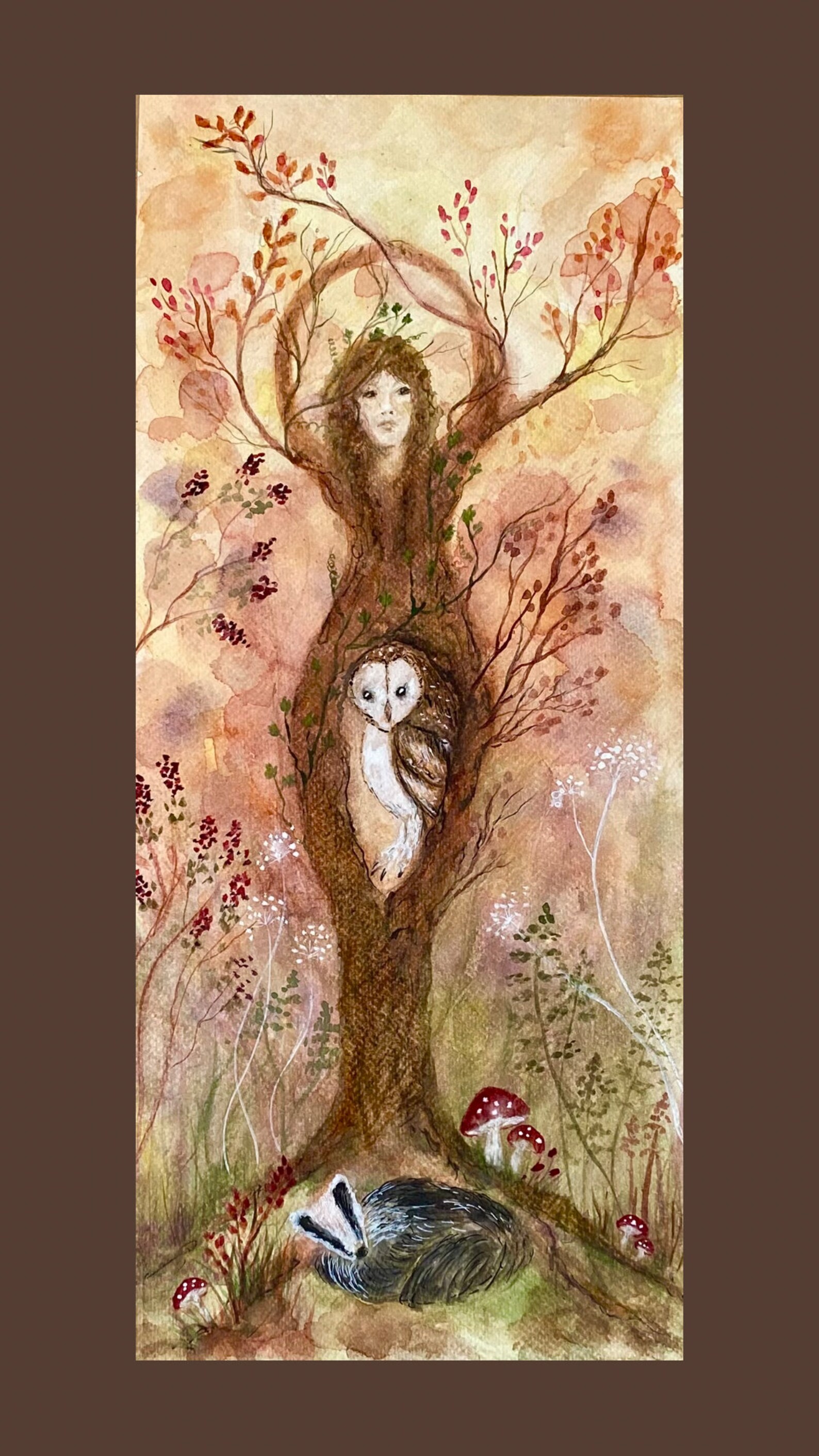 Mabon Goddess of Harvest Watercolour Original in Mount - Etsy