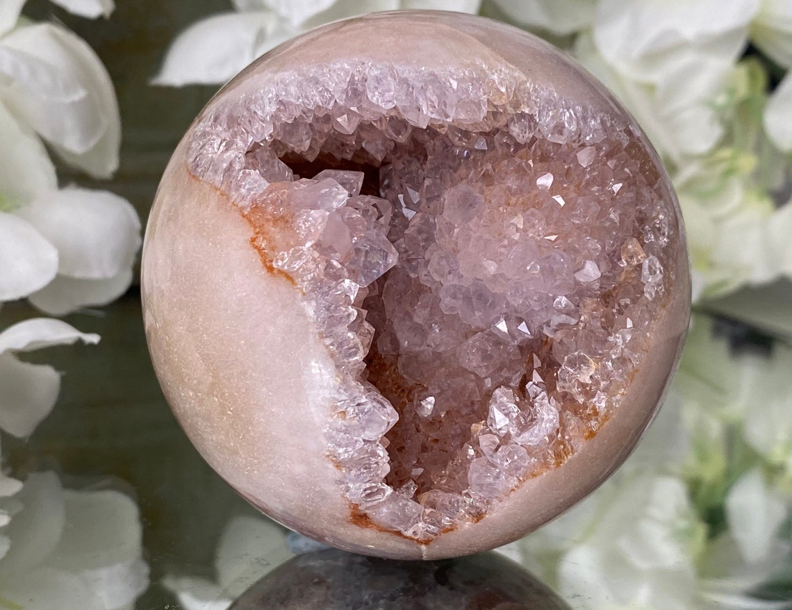 New Rare Pink Amethyst Druzy 75 mm Sphere Patagonia | Etsy