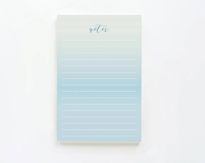 Small Desk Notepad Ombre Blue Ombre Notes Lined 4 - Etsy