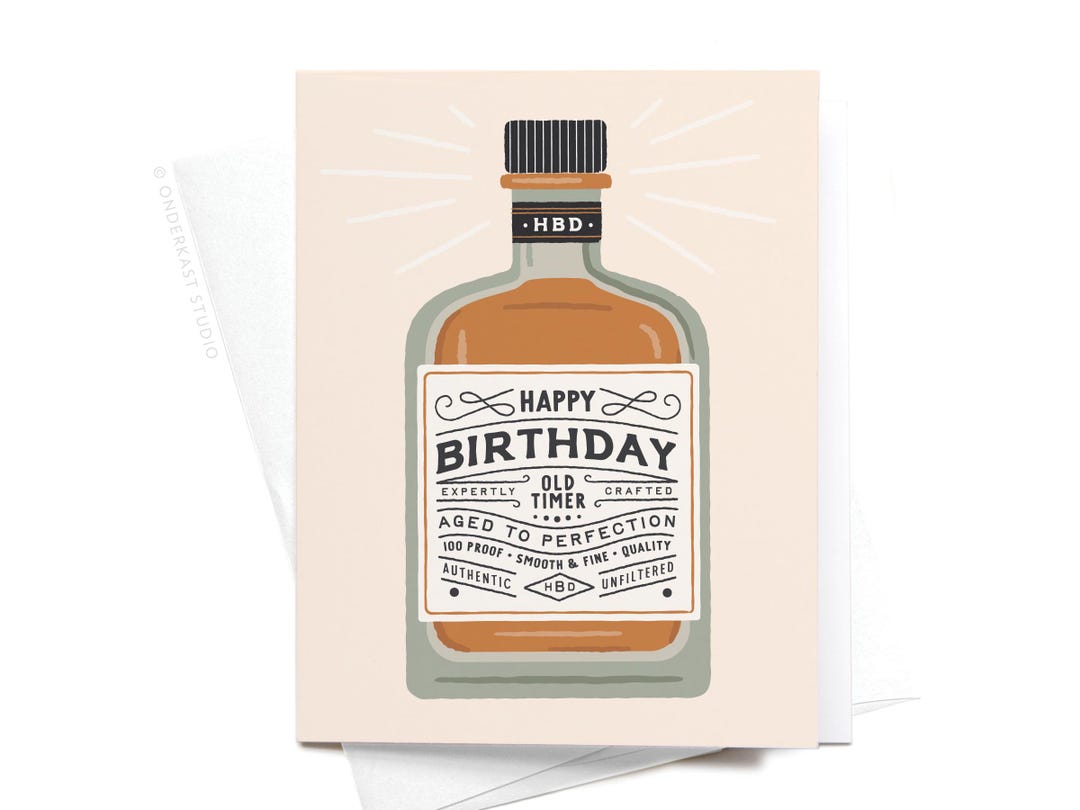 Happy Birthday Whiskey Bottle Greeting Card – GRT0568 - Etsy