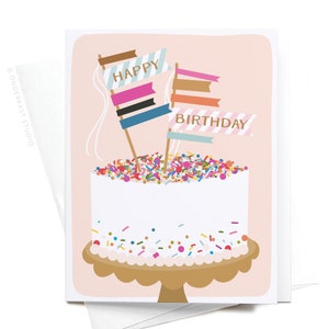 Happy Birthday Sprinkle Cake Greeting Card GRT0121 - Etsy