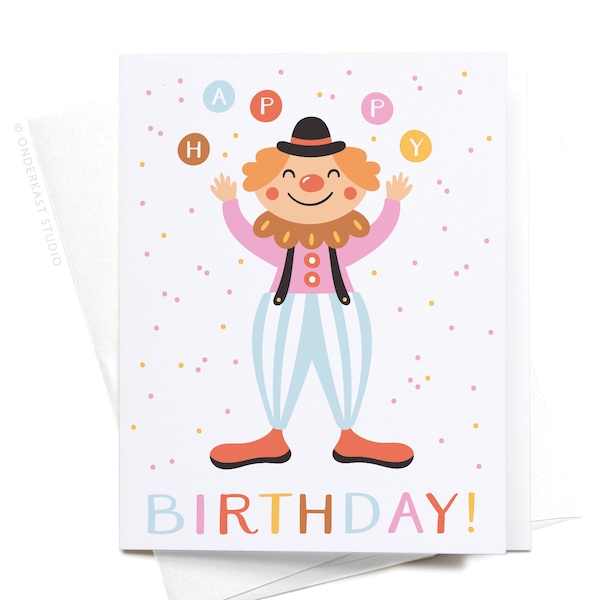 Clown Birthday Card - Etsy