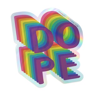 Dope Rainbow Holographic Funny Sticker Vinyl Die Cut Sticker - Etsy