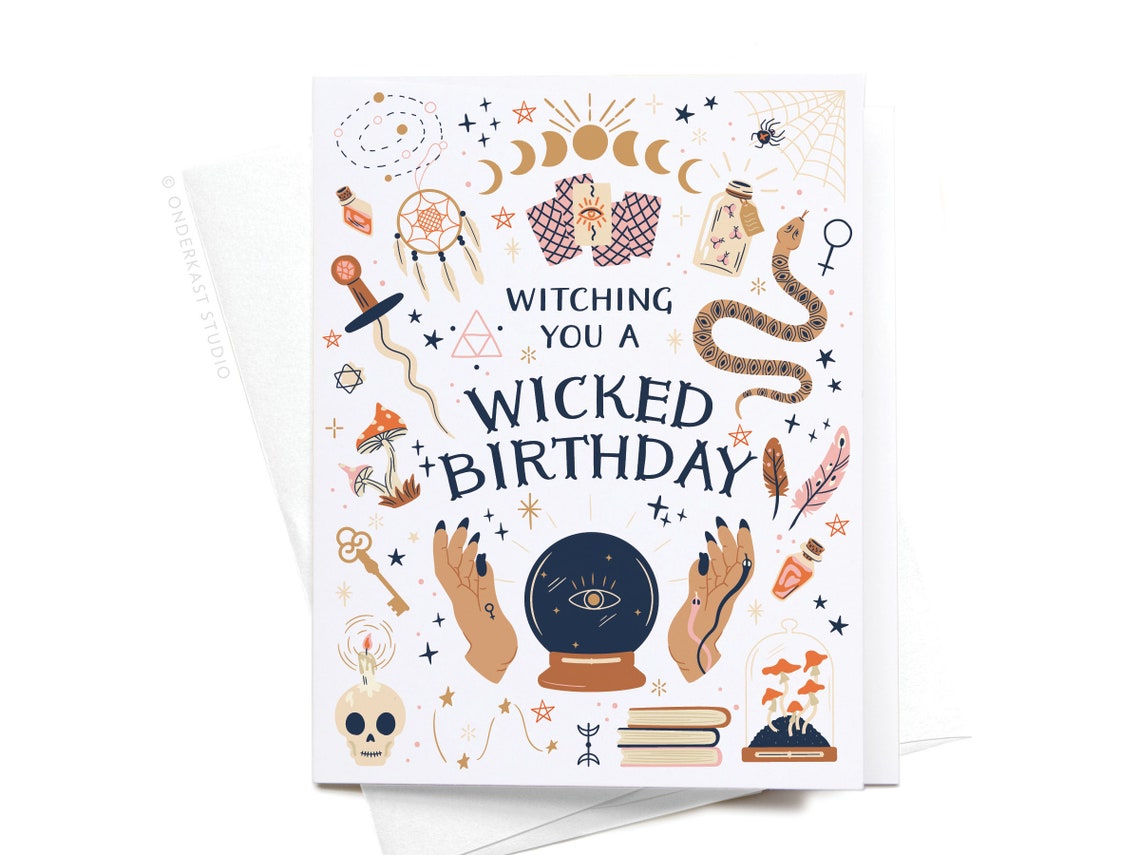 Witching You a Wicked Birthday Greeting Card GRT0376 - Etsy