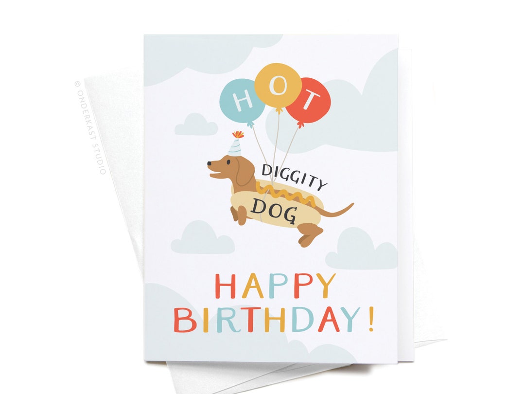 Hot Diggity Dog Greeting Card – GRT0374 - Etsy