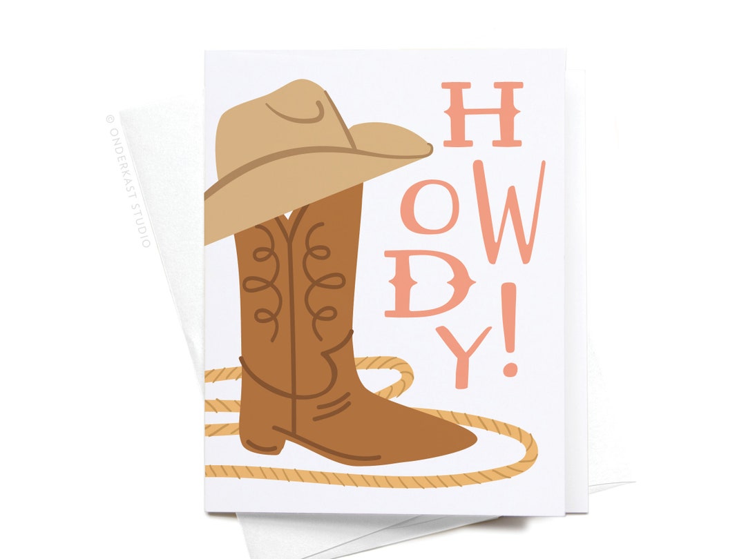 Howdy Cowgirl Boot Greeting Card GRT0309 - Etsy
