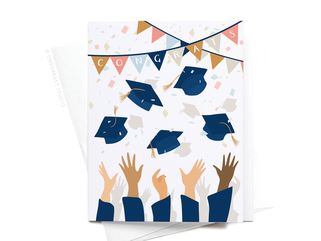 Congrats Graduation Caps Greeting Card – GRT0185 - Etsy
