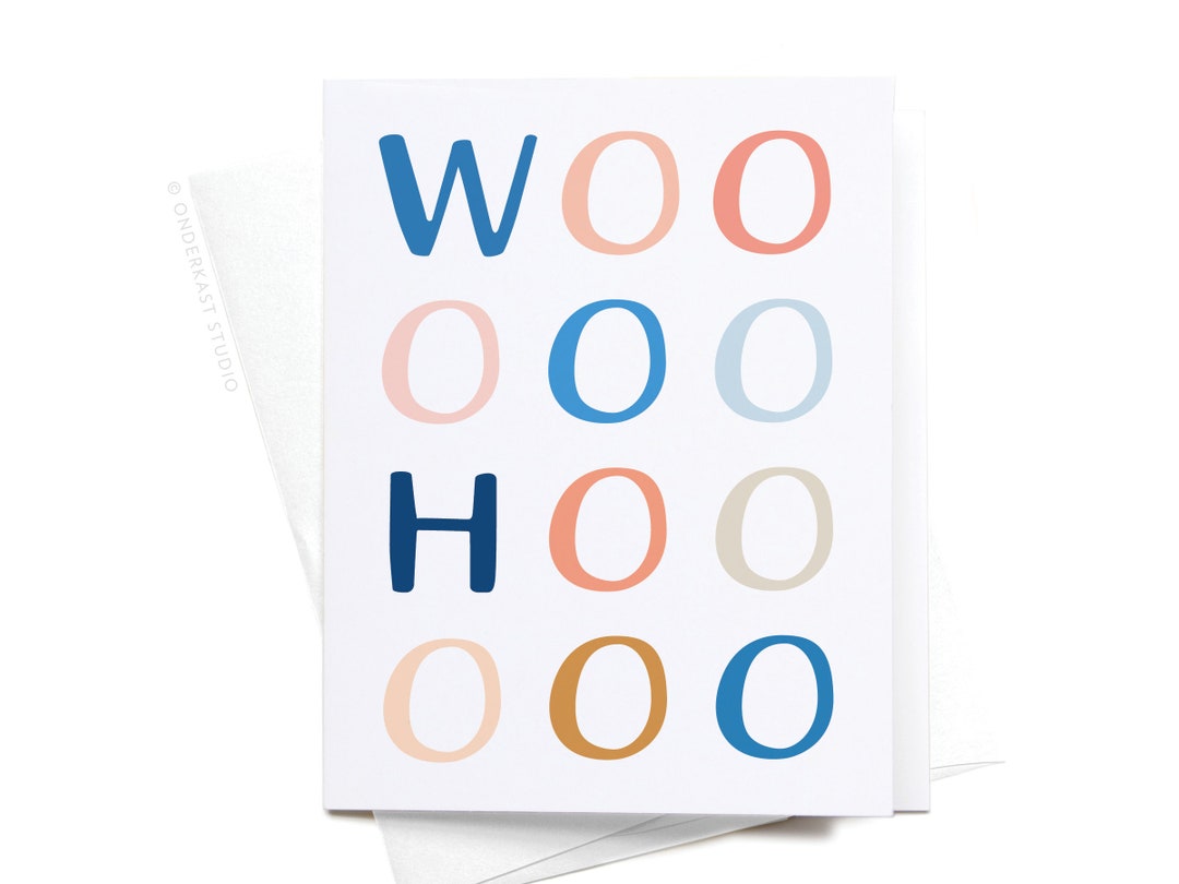 Woohoo Typography Greeting Card – GRT0184 - Etsy